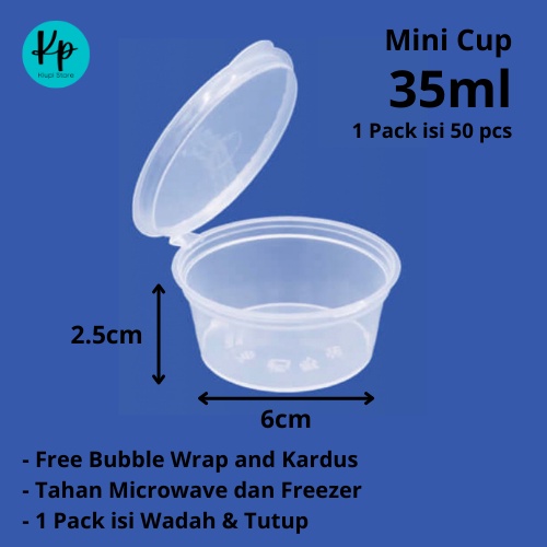 Jual PLASTIK THINWALL MINI CUP CONTAINER - 35ml | Shopee Indonesia