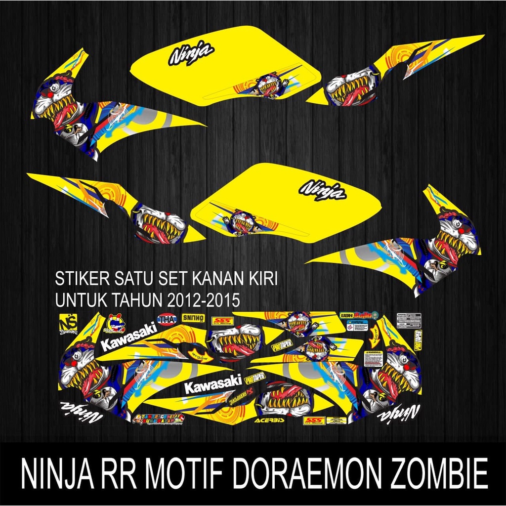 Jual STIKER STRIPING DECAL NINJA RR TAHUN 2012-2015 DORAEMON ZOMBIE ...