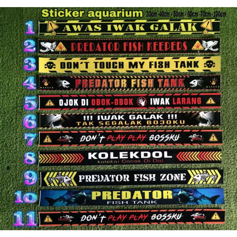 Jual STIKER AQUARIUM PREDATOR IWAK GALAK / IKAN GALAK WATERPROOF ...