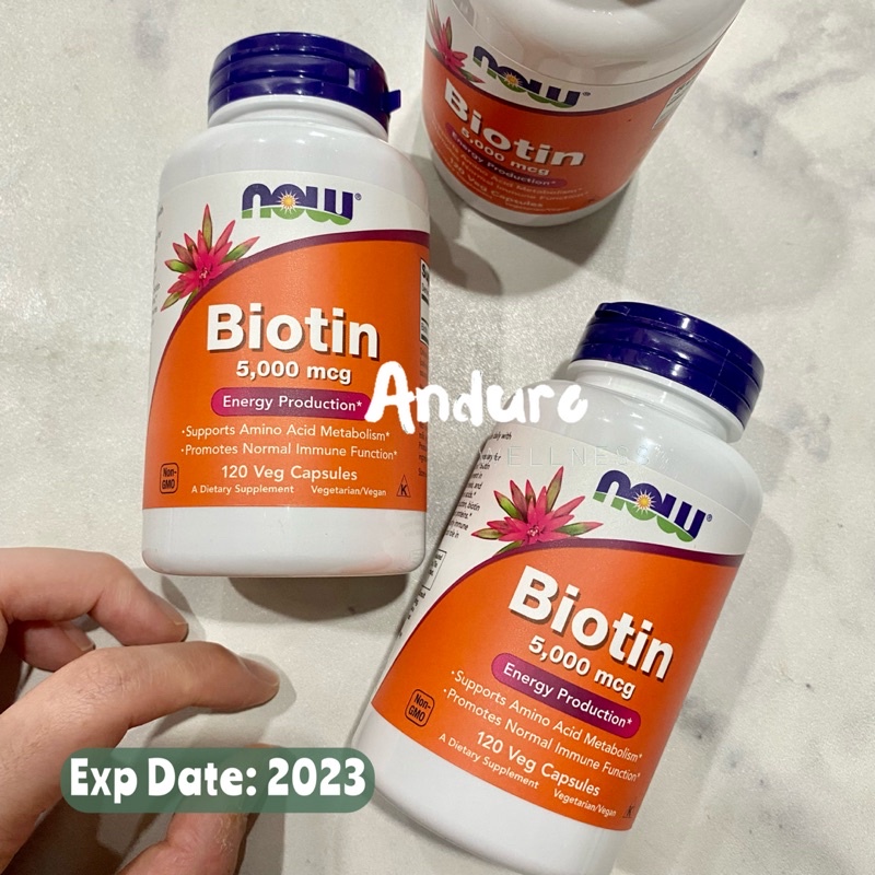 Jual NOW Biotin 5000 mcg 120 caps 100% ORI Kesehatan Rambut Kuku ...
