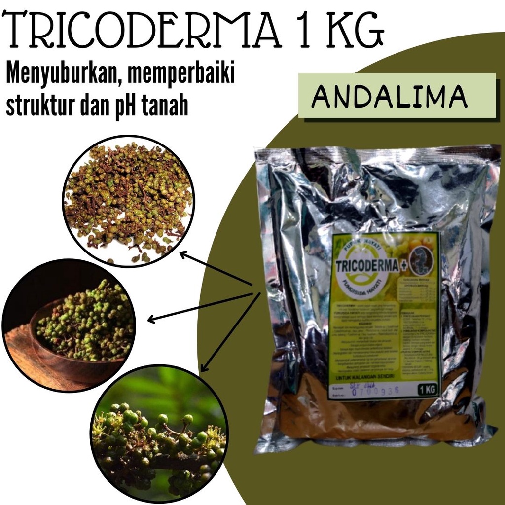 Jual Fungisida Tricoderma Hayati 1 KG Anti Busuk Buah, Pupuk Pemicu Pertumbuhan Buah Andalima ...