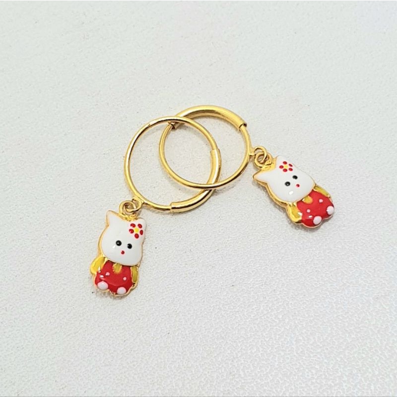 Jual Anting Ring Anak Emas Muda Bandul Gambar Kelinci 1/2 Gram | Shopee ...