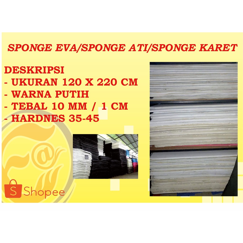 Jual 10 MM SPON ATI EVA SPONGE PUTIH TEBAL 1 CM | Shopee Indonesia