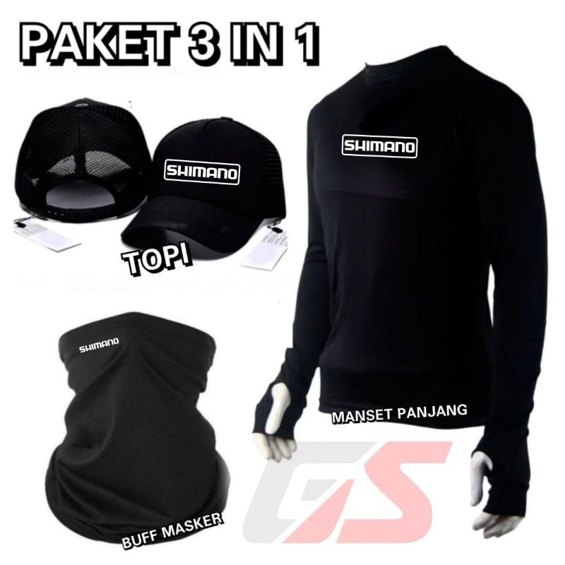 Jual Paket hemat 3 in 1 jersey mancing lengan lanjang topi mancing dan ...