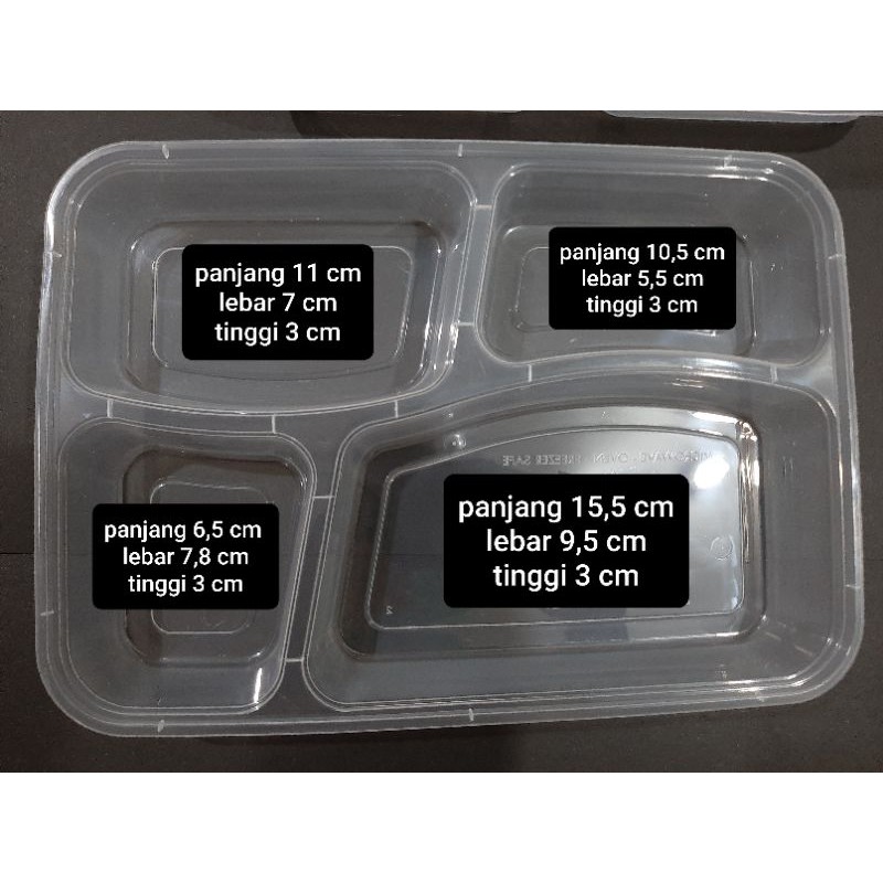 Jual Thinwall Lunch Box Bento isi 25 pcs ukuran 23,5 cm x 16,5 cm x 3 ...