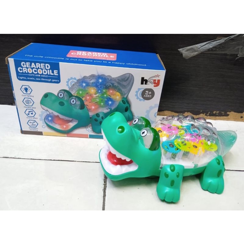 Jual Mainan Buaya Transparan Gear Ada Music And Lampu | Shopee Indonesia