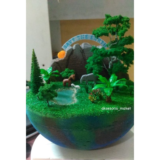 Jual Miniatur/Diorama Globe "save the earth" Uk. 20x20cm | Shopee Indonesia