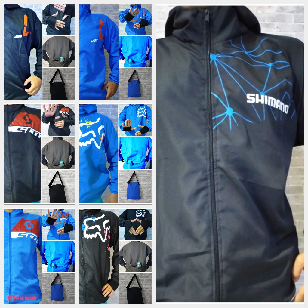 Jual JAKET SEPEDA PARASUT THUMBHOLE TAS GRADE ORI BANYAK LOGO | Shopee ...