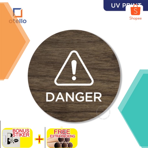Jual Terlaris Signage Danger Sign Board Kayu Print Tulisan Papan ...