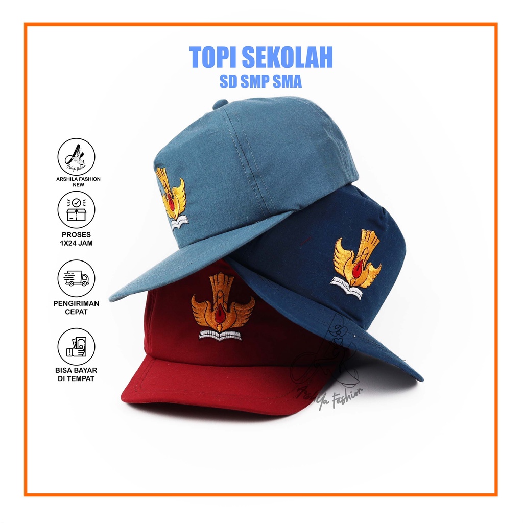 Jual Topi Sekolah SMA SD SMP Logo Bordir | Shopee Indonesia