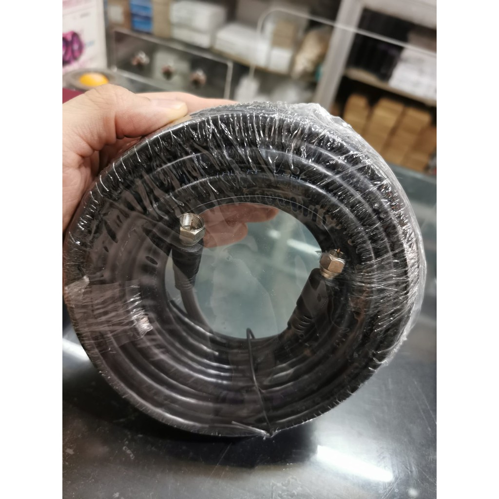 Jual KABEL PARABOLA RG6 + 2F KOAKSIAL COAXIAL 15M | Shopee Indonesia