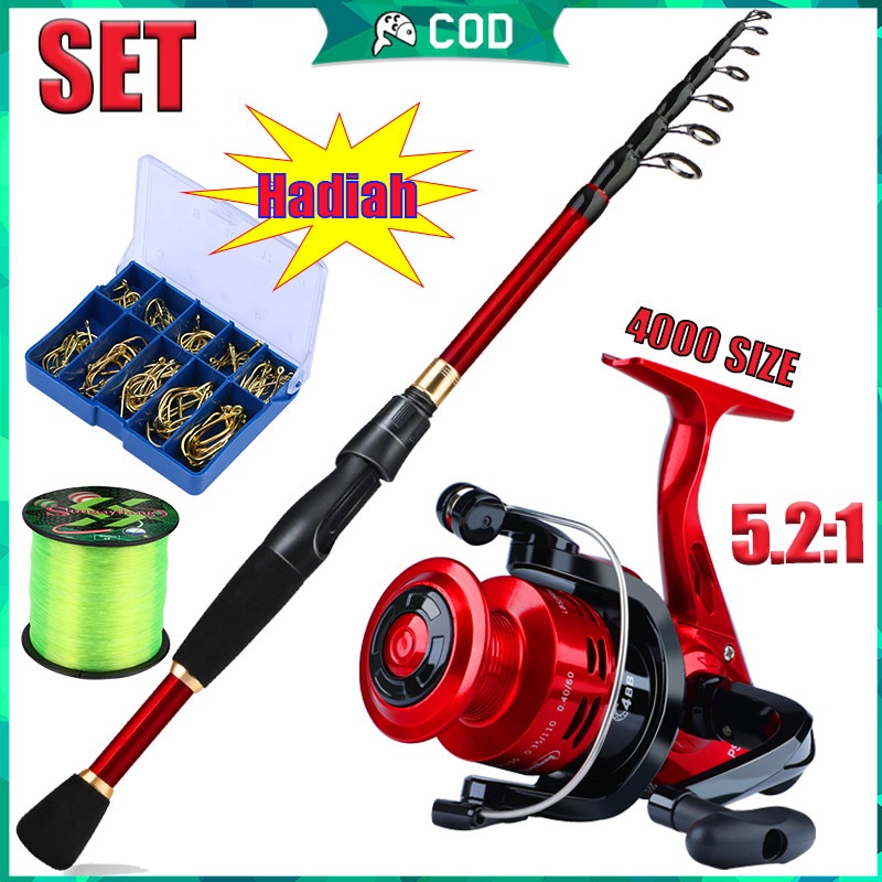 Jual Sougayilang Set Pancing Portabel 1,8 M-2.4M Joran Pancing tongkat pancing teleskopik trout ...