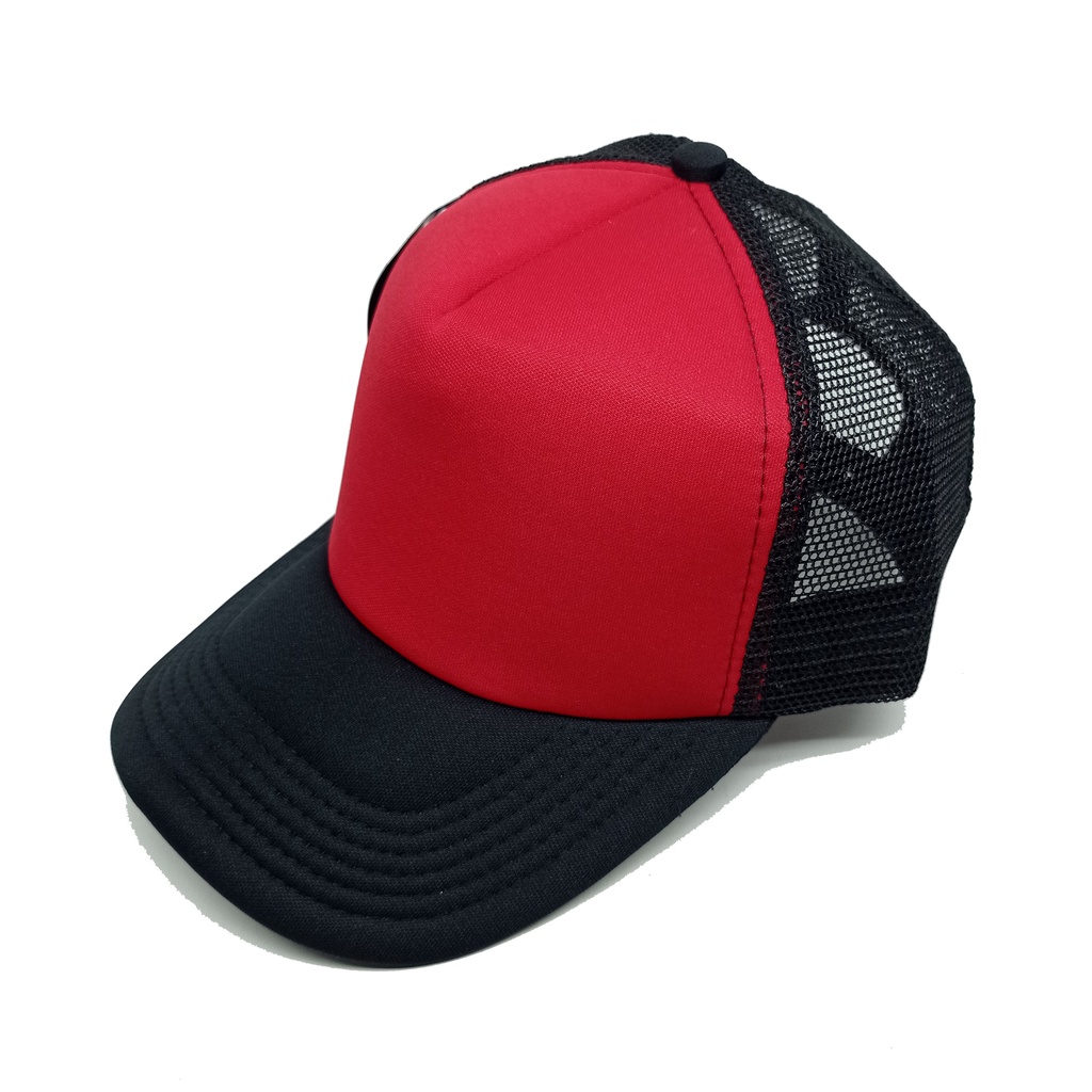 Jual Topi Jaring Trucker Hitam-Merah-Hitam Polos Dewasa Premium ...