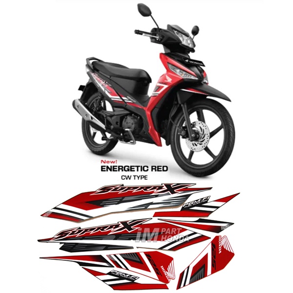 Jual Stiker New Supra X 125 Fi K41 2022 Energetic Red CW Merah Hitam ...