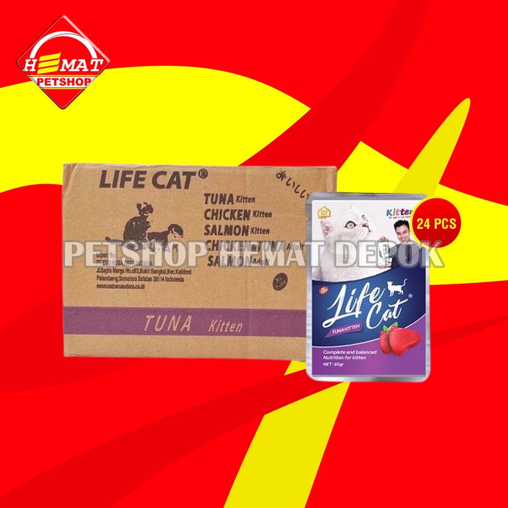 Jual Makanan Basah Kucing Life Cat Sachet Pouch Grosir Dus isi 24 PCS ...