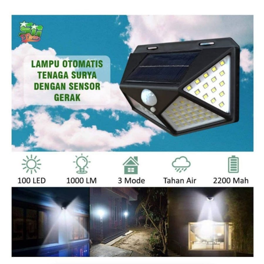 Jual {BG} Lampu LED Taman Tembok Dinding Solar Tembok Pagar Tenaga ...