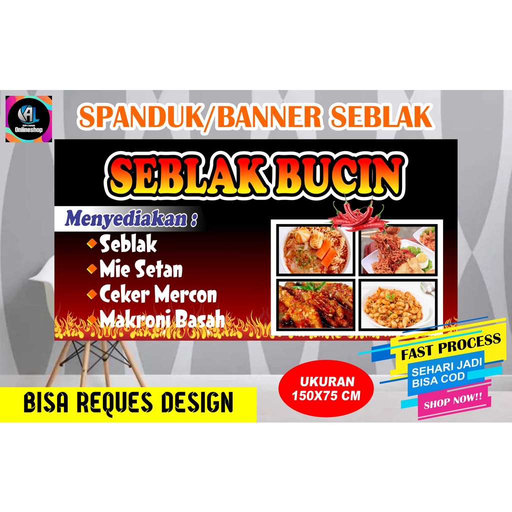 Jual Spanduk, Banner Warung Seblak (Model B) | Shopee Indonesia