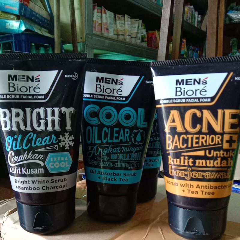 Jual Biore MEN,s Double scrub facial foam 100gr | Shopee Indonesia