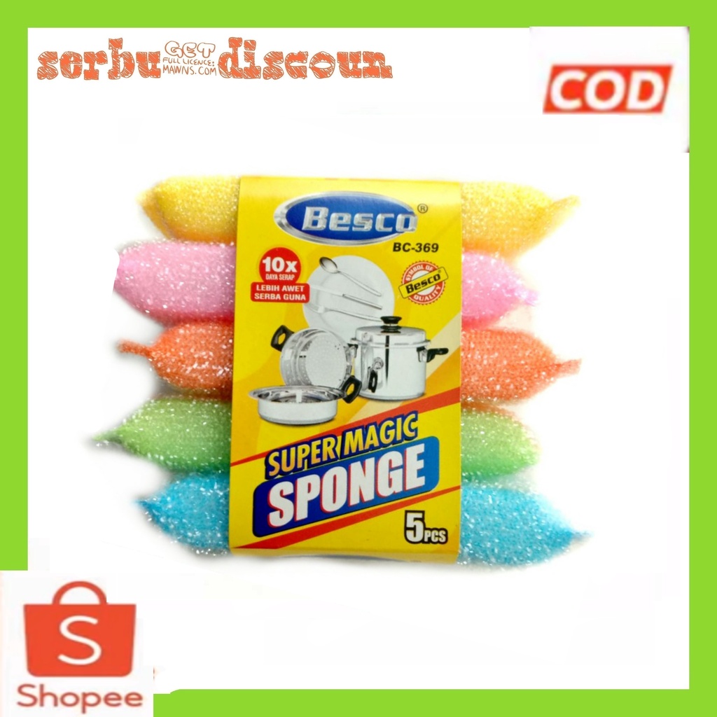 Jual Sponge Besco cuci piring / spons cuci piring metalik | Shopee ...