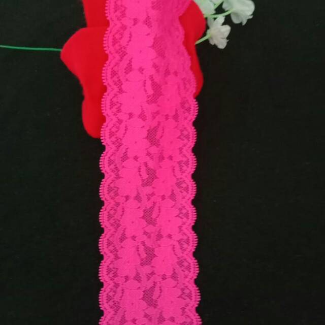 Jual Renda strecth RS087 warna pink tua terang ukuran5,5cm(permeter ...
