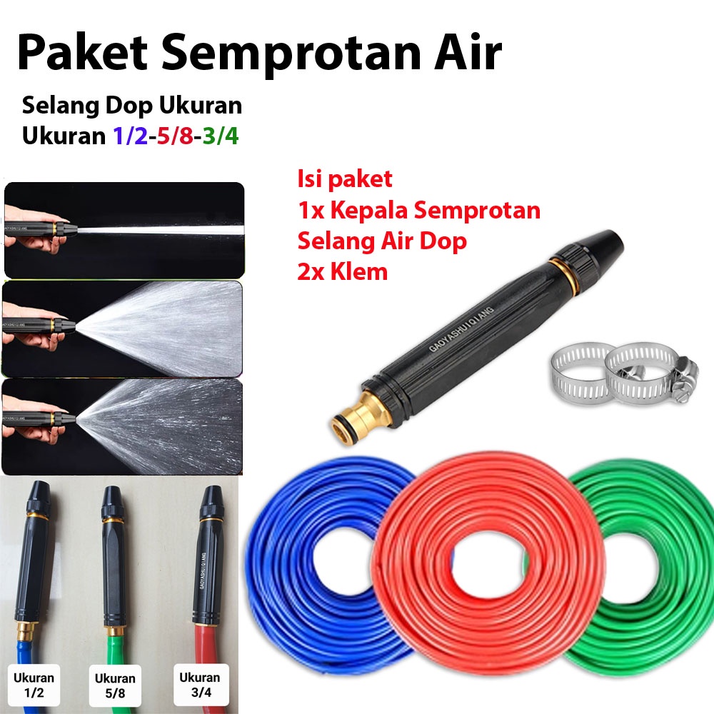 Jual Paket Selang Air Dop - Set Alat Cuci Motor Dan Mobil Semprotan Air ...
