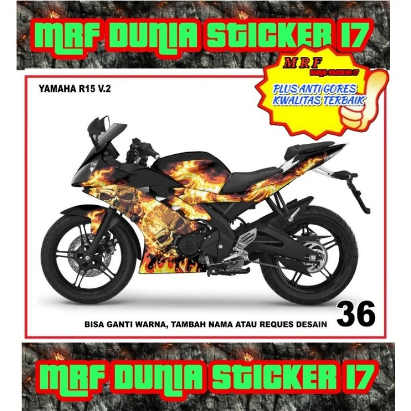 Jual Decal Stiker Motor Yamaha R15 V2 Full Body Modifikasi 36 | Shopee ...