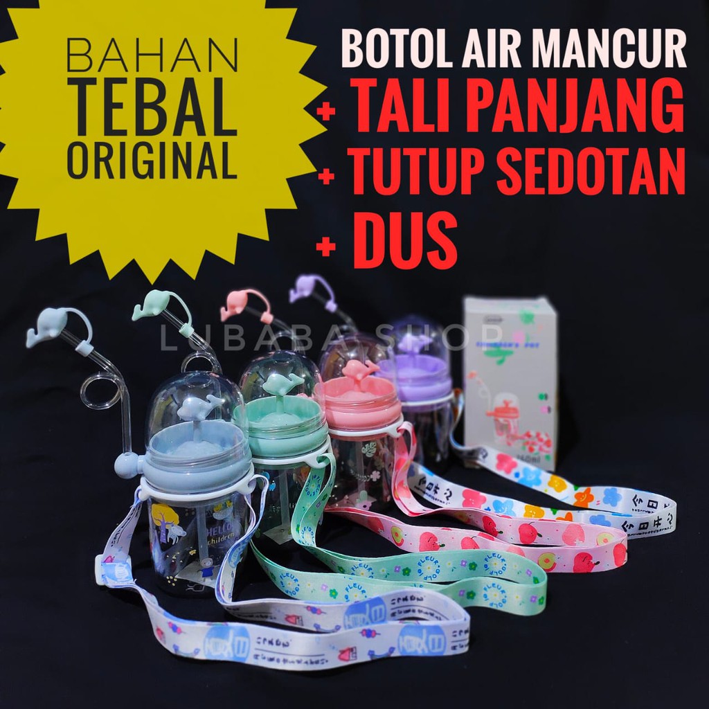 Jual BOTOL AIR MANCUR TALI TUTUP / BOTOL MINUM ANAK IKAN PAUS LUCU ...