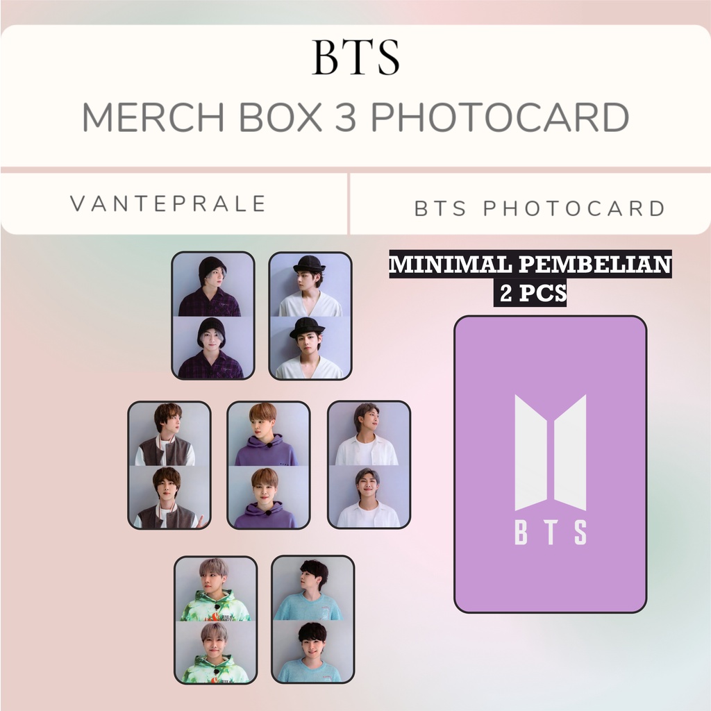 Jual PHOTOCARD BTS MERCH BOX 3 PC MERCH BOX | Shopee Indonesia