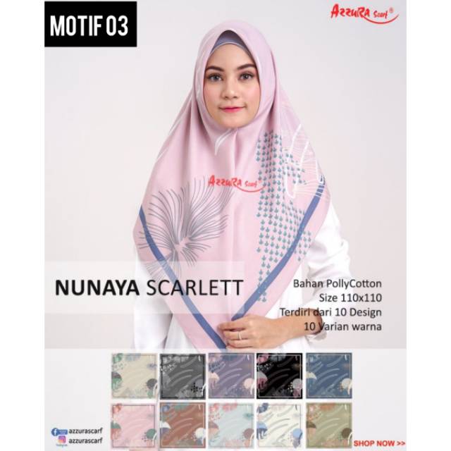 Jual Hijab Nunaya Scarlett by Azzura ECER (20.000/pcs) | Shopee Indonesia