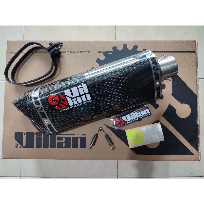 Jual ( ORIGINAL ) KNALPOT VILLAN TYPE MV2 Carbon Slencer Only inlet 50/ ...
