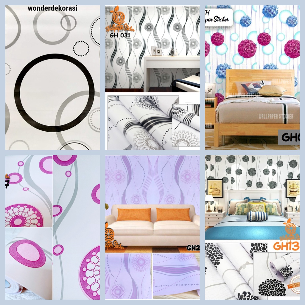 Jual Wallstiker Dinding Motif Salur Polkadot Stiker Dinding Wallpaper ...