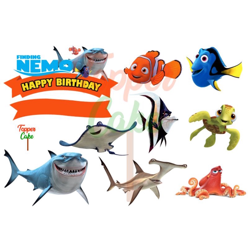 Jual Topper Cake Nemo Gratis tambah nama, foto, usia / hiasan kue ulang ...