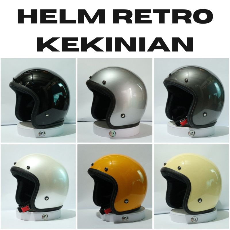 Jual helm retro dewasa sni polos | Shopee Indonesia