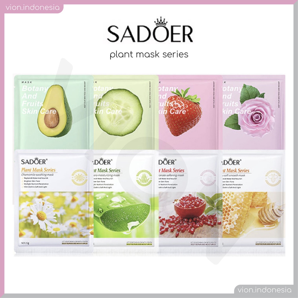 Jual SADOER Sheet Mask Plant Series Masker Wajah Korea Original SR001 | Shopee Indonesia