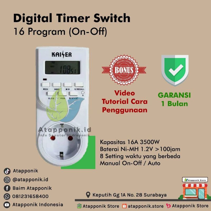 Jual timer digital switch 20 program - timer pompa hidroponik | Shopee ...