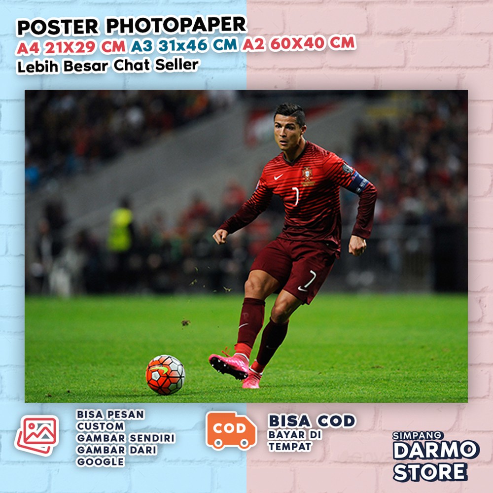 Jual Poster Cristiano Ronaldo / CR7 Hiasan DInding Bola Kamar Pria Cowo ...