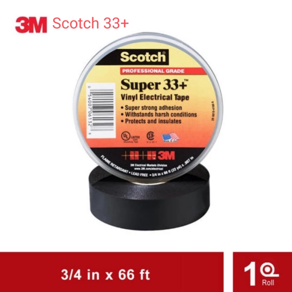 Jual Isolasi Listrik 3M SCOTCH 33+ Vinyl Electrical Tape ORI 3M INDONESIA 100% | Shopee Indonesia