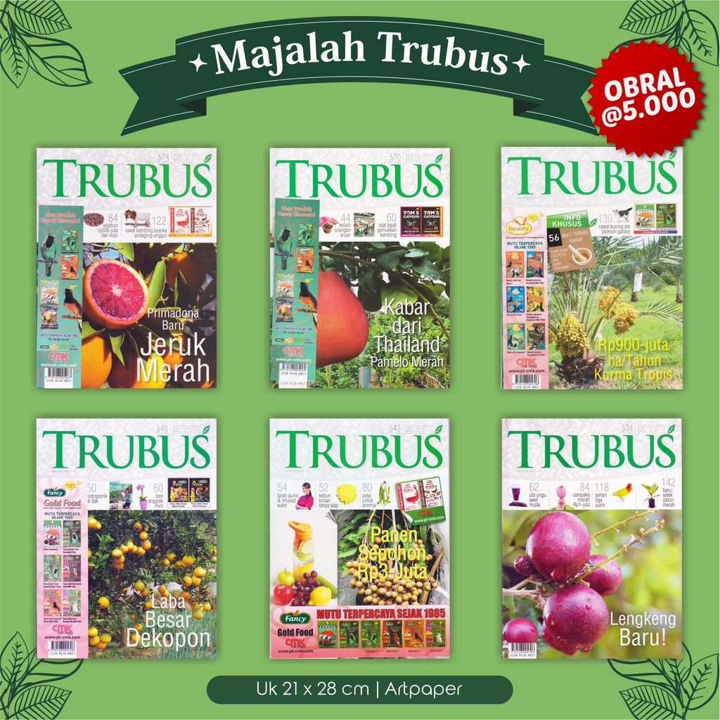 Jual Majalah Trubus Baru Edisi Lama Obral Murah : Edisi Jeruk Merah ...