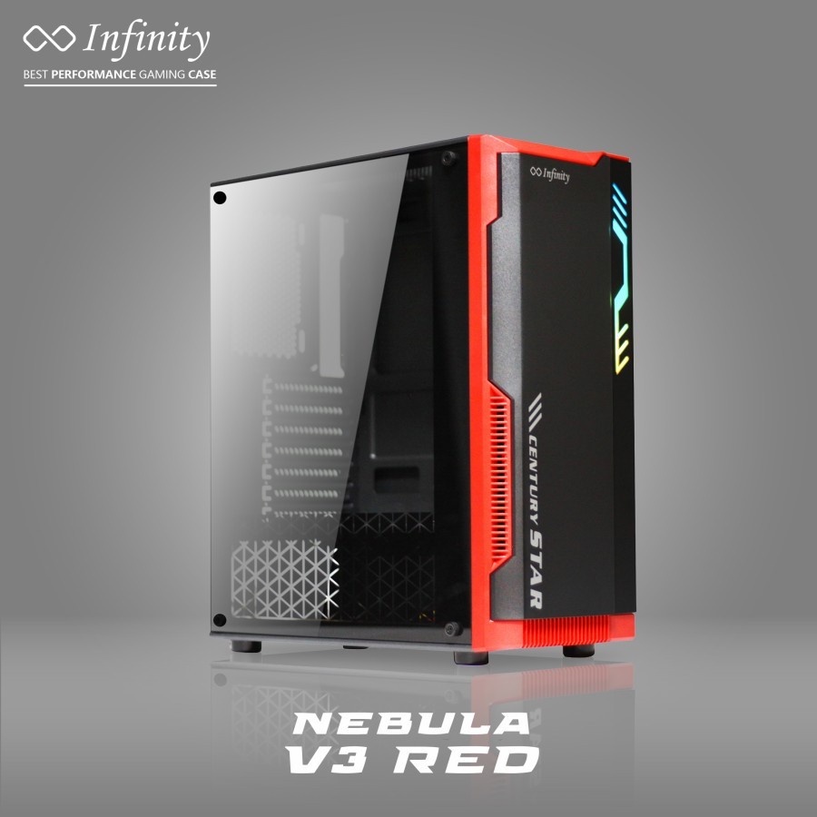 Jual Casing Infinity Nebula V3 ATX Gaming PC Case Red | Shopee Indonesia
