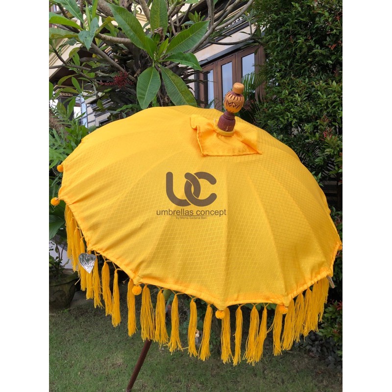 Jual Payung Bali Dekorasi / Tedung 1,25 meter Kain Saten Rumbai TANPA ...