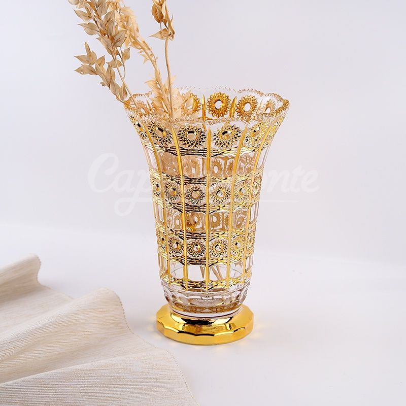 Jual VAS BUNGA KACA GOLD CAPODIMONTE | Shopee Indonesia