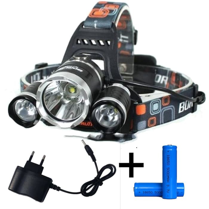 Jual Senter Kepala Headlamp 3 LED Cree XM-L 3T6 Senter Kepala 3 Lampu | Shopee Indonesia