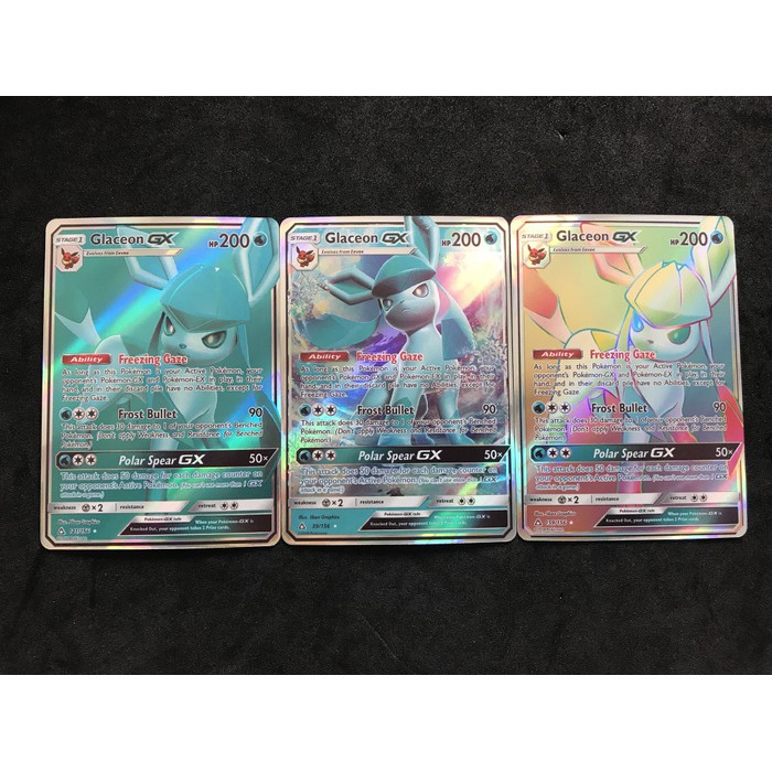 Jual Kartu Pokemon TCG Sun&Moon Glaceon GX FULLSET (3 kartu) | Shopee Indonesia