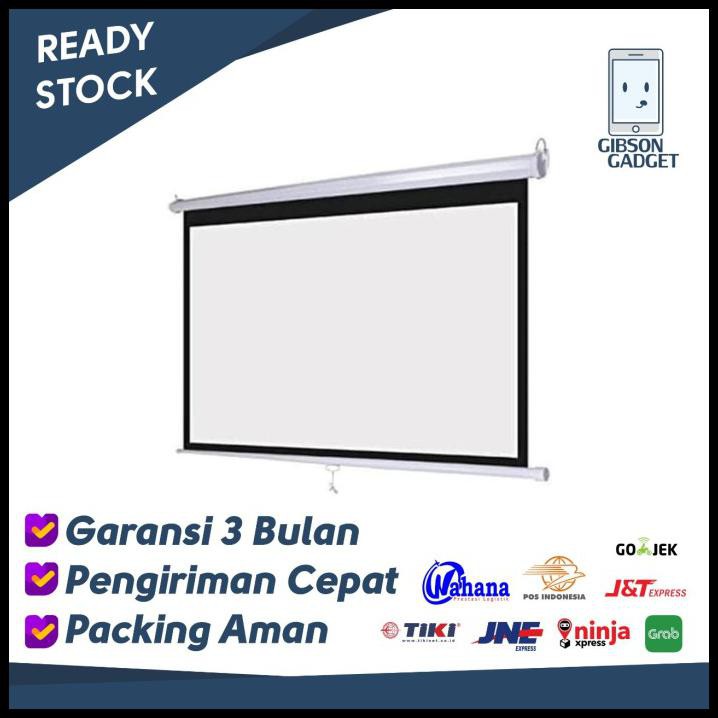 Jual Layar Proyektor Dinding Screen Projector Wall Mount Manual Roll ...
