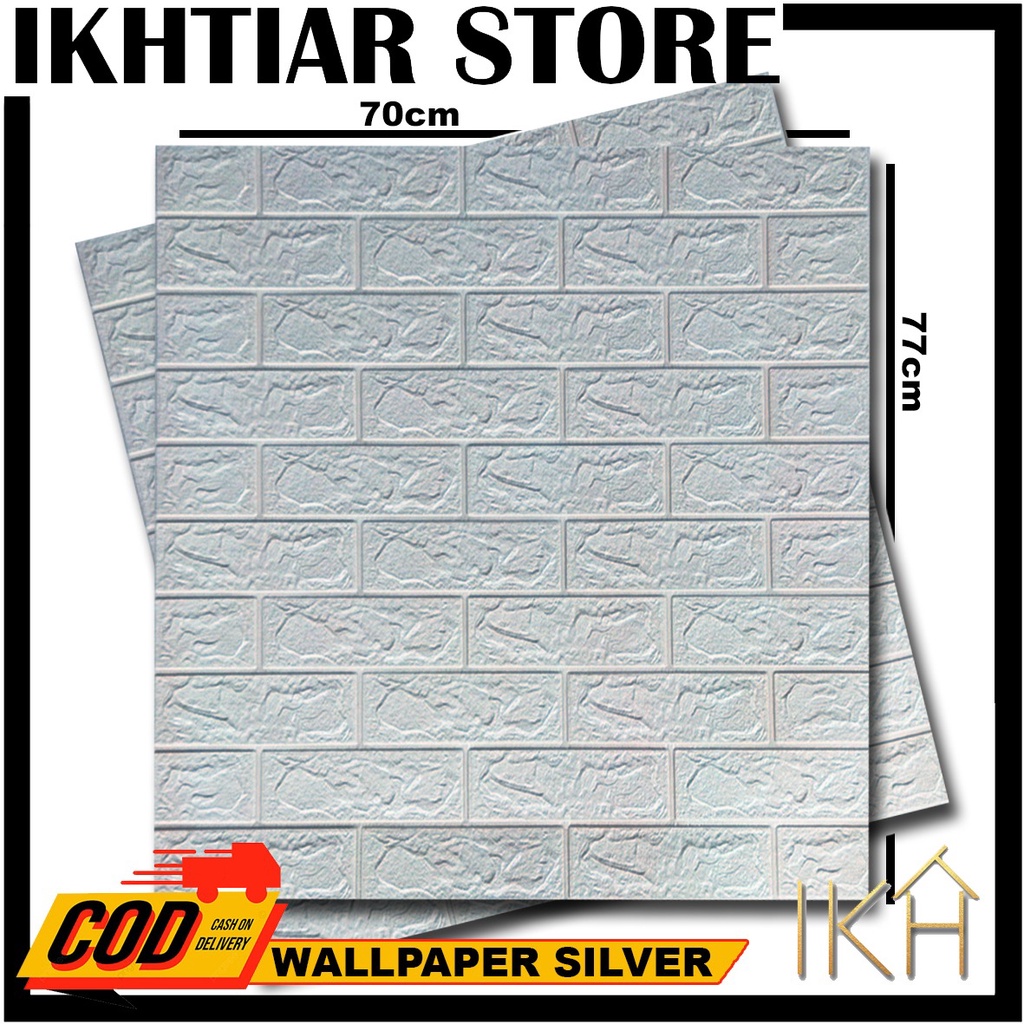 Jual Wallpaper Dinding 3D Foam Motif Batu Bata Timbul Ukuran 77 x 70 CM ...