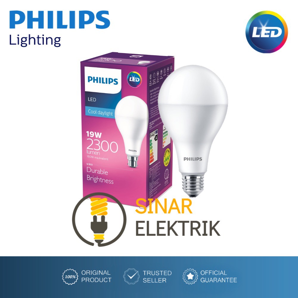 Jual Philips LED Bulb 19W Putih 6500K Lampu LEDBulb 19 W Watt Bohlam 19Watt Garansi Grosir ...
