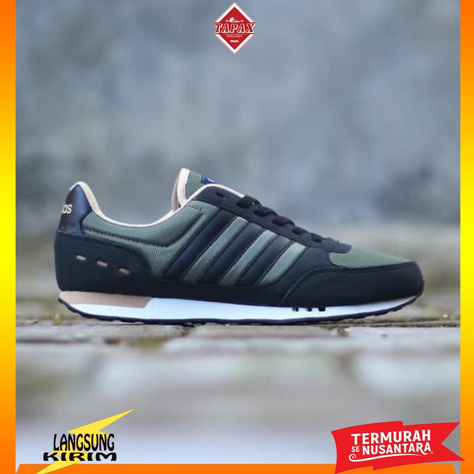 Jual Sepatu Pria Keren Adidas Neo City Racer Olive Green Original ...