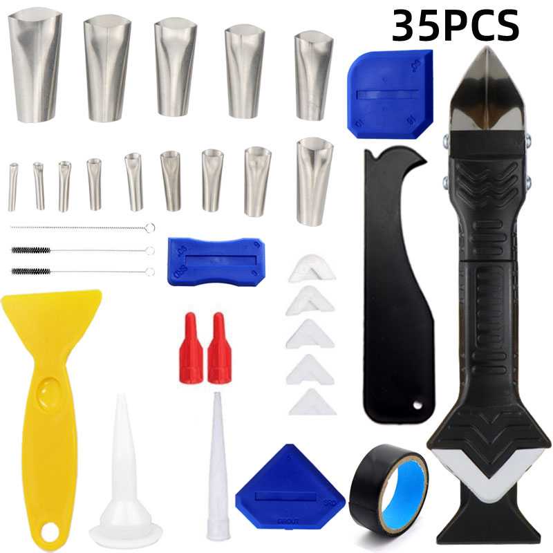 Jual Set 35pcs Alat Perapih Lem Silikon Sealant Nat Keramik Kaca Tool ...