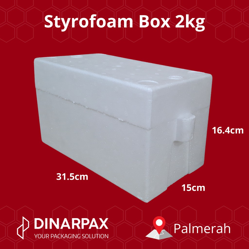 Jual Styrofoam Box 2kg Kuping / Dinarbox / Frozen / Sterofoam kecil ...