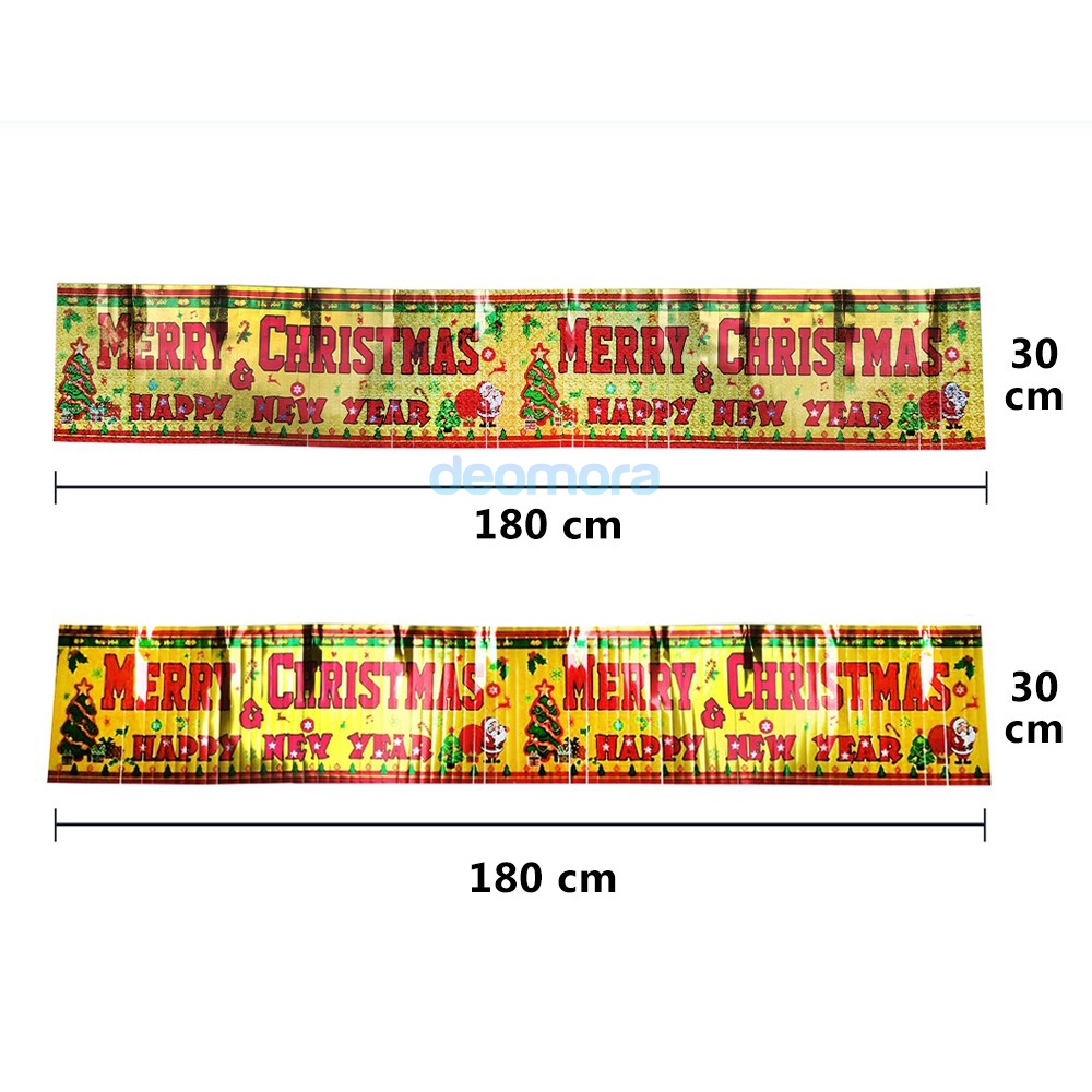 Jual Banner Merry Christmas and Happy New Year Baner Rumbai NATAL Tirai ...